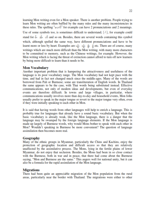 On the Importance of Supporting Mon and Other Ethnic Languages in Burma ...